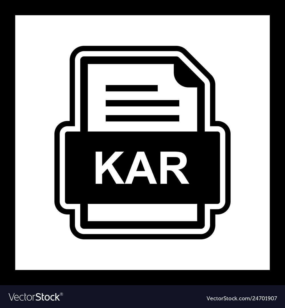 Kar file document icon Royalty Free Vector Image