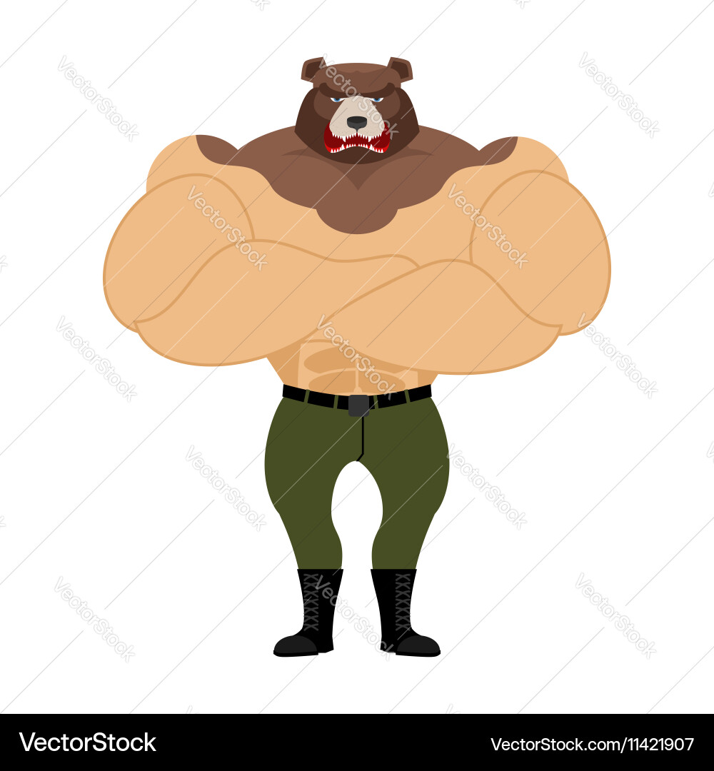 Man bear strong powerful wild evil animal with big