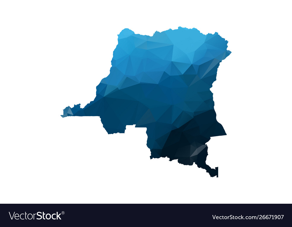 Map - blue geometric rumpled triangular low poly Vector Image