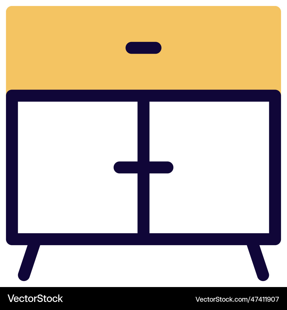 Metal sideboard cabinet used in workspace Vector Image
