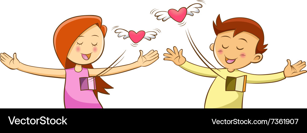 Open heart cartoon character for valentines day Vector Image