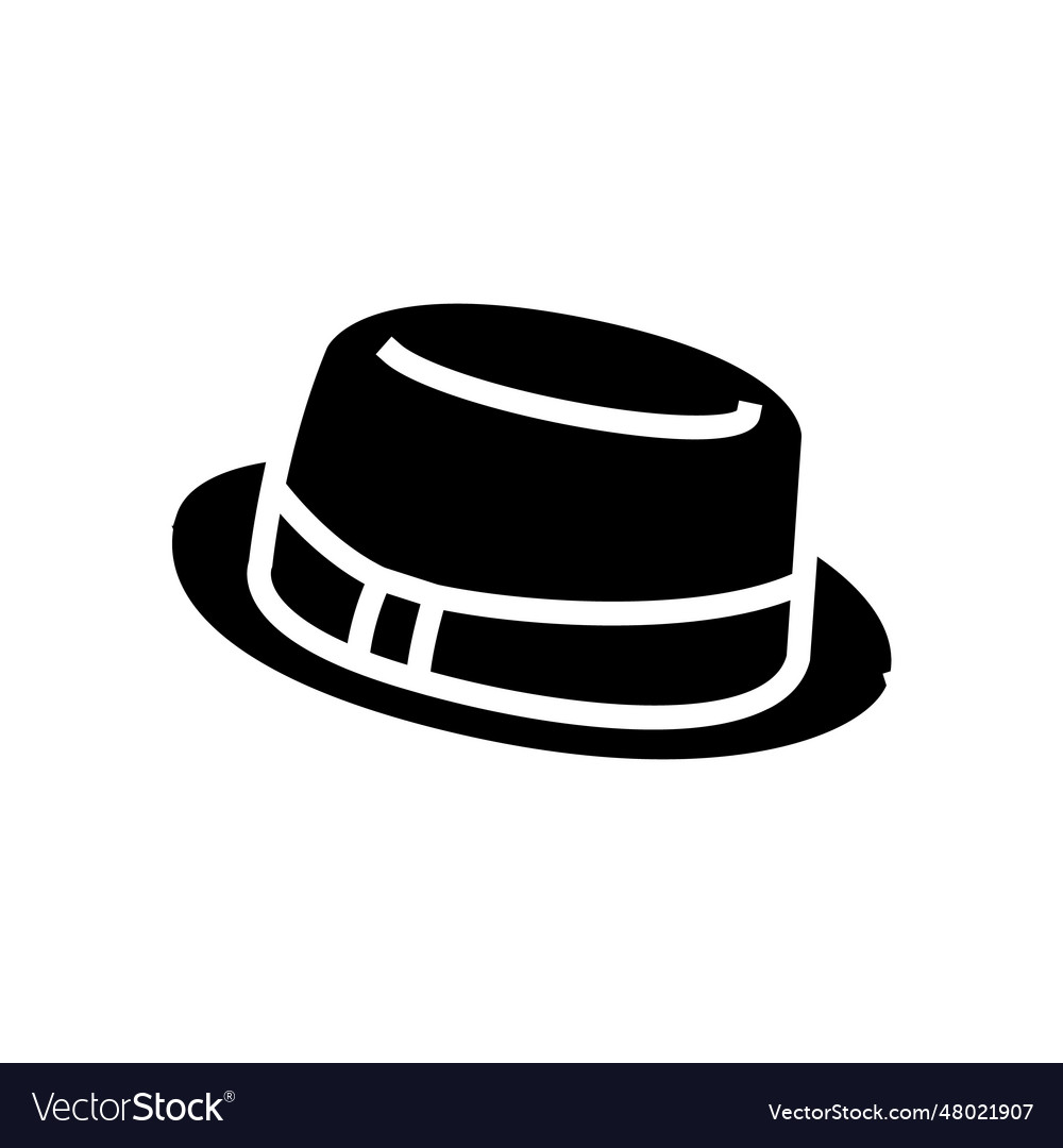 Pork pie hat cap glyph icon Royalty Free Vector Image