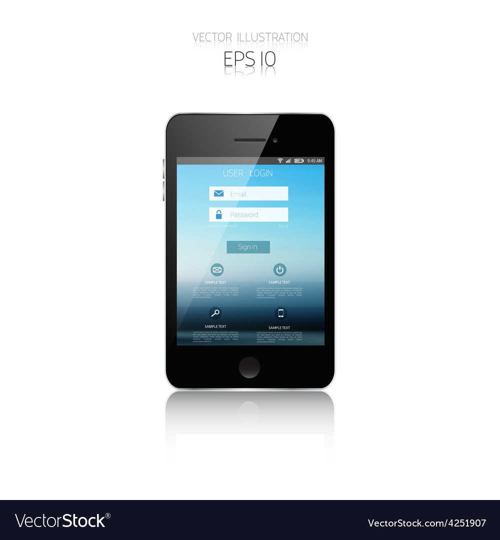 Realistic detalized flat smartphone Royalty Free Vector