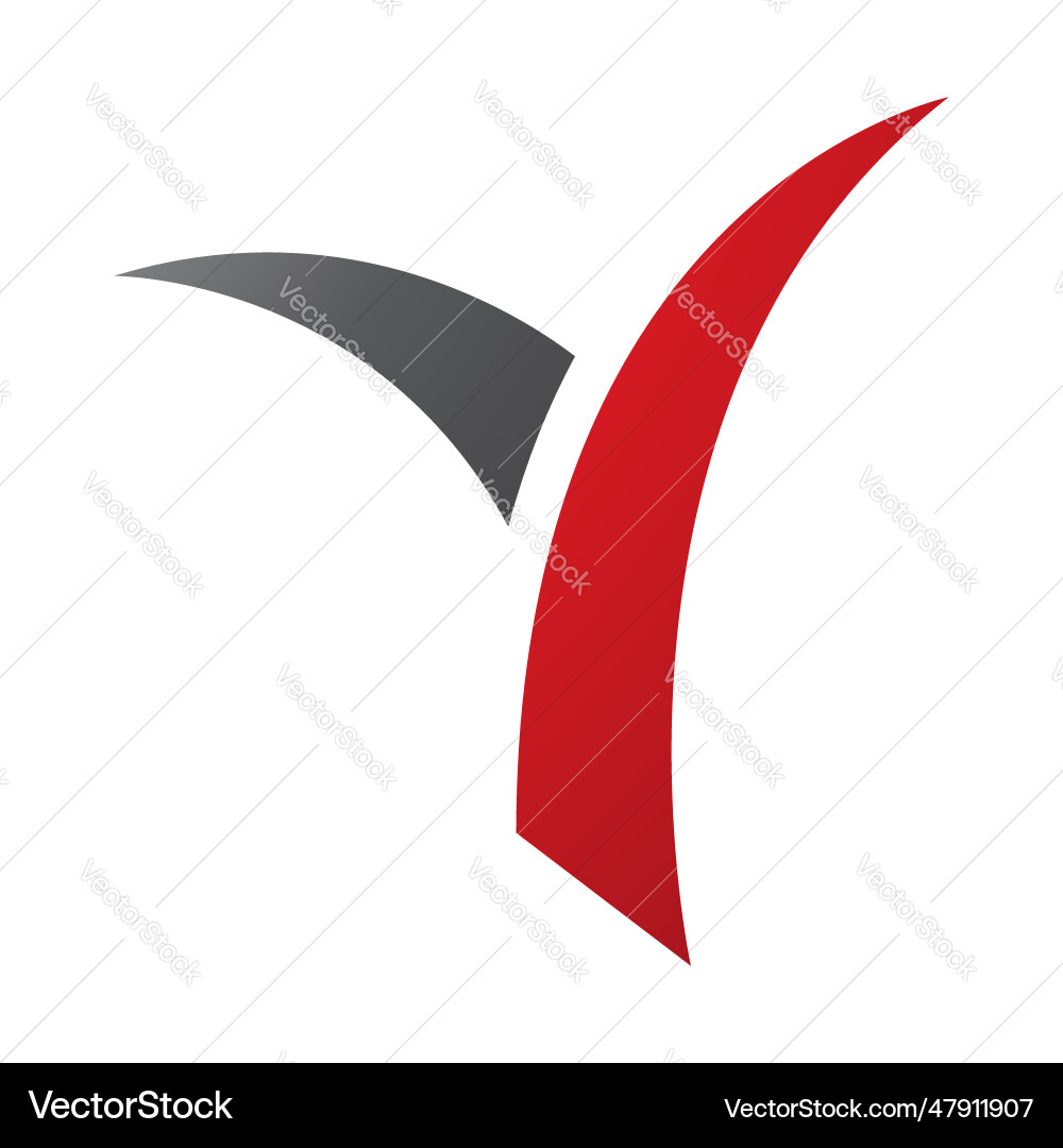 Red and black grass shaped letter y icon Vector Image