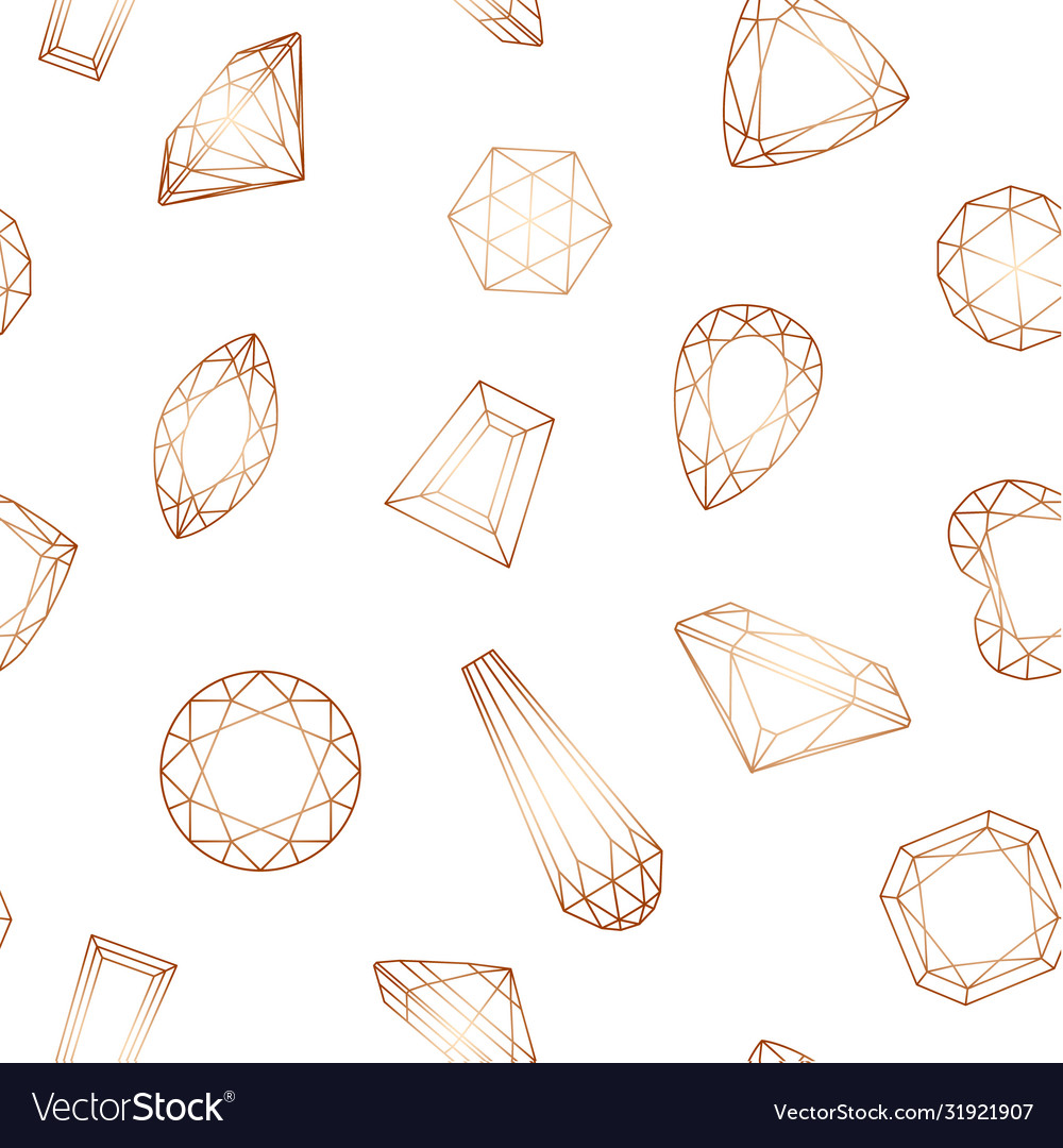 Seamless diamond pattern with gemstones Royalty Free Vector