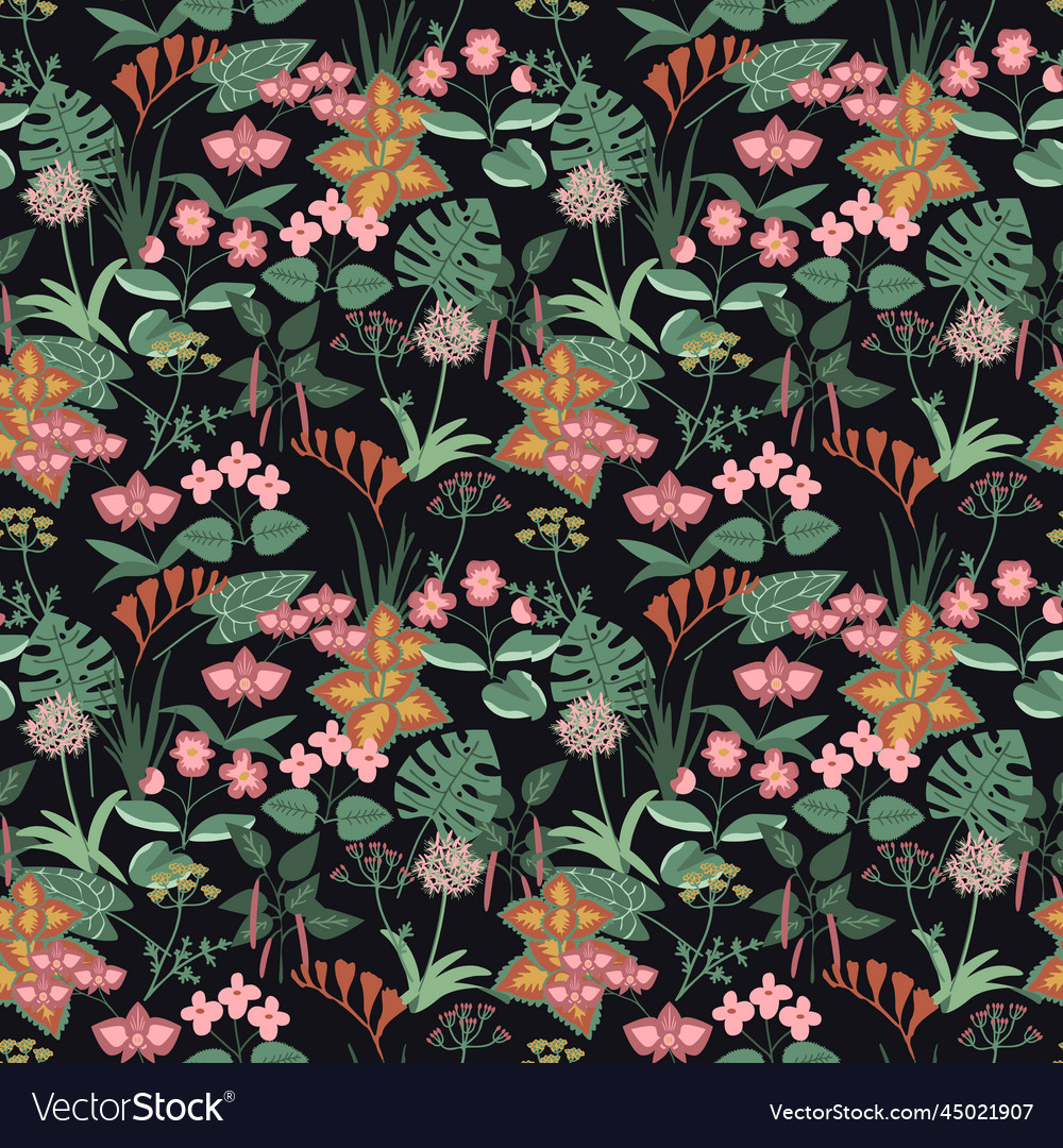 Seamless tropical pattern Royalty Free Vector Image