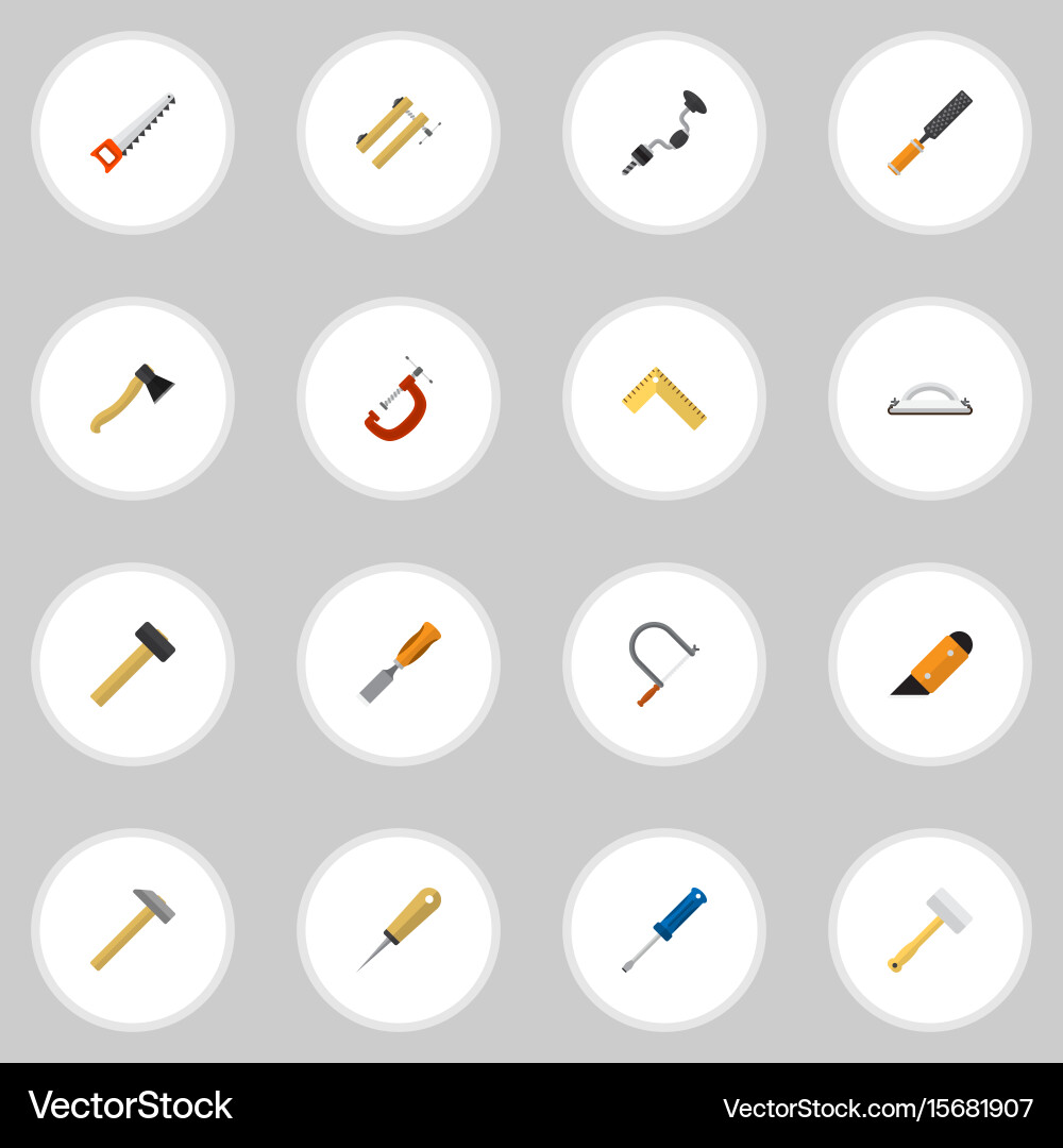 Set of 16 editable apparatus icons includes Vector Image