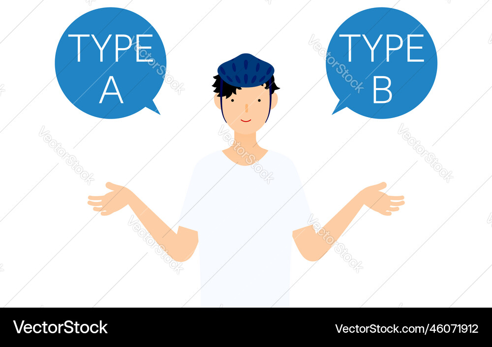 A male skater comparing a and b Royalty Free Vector Image