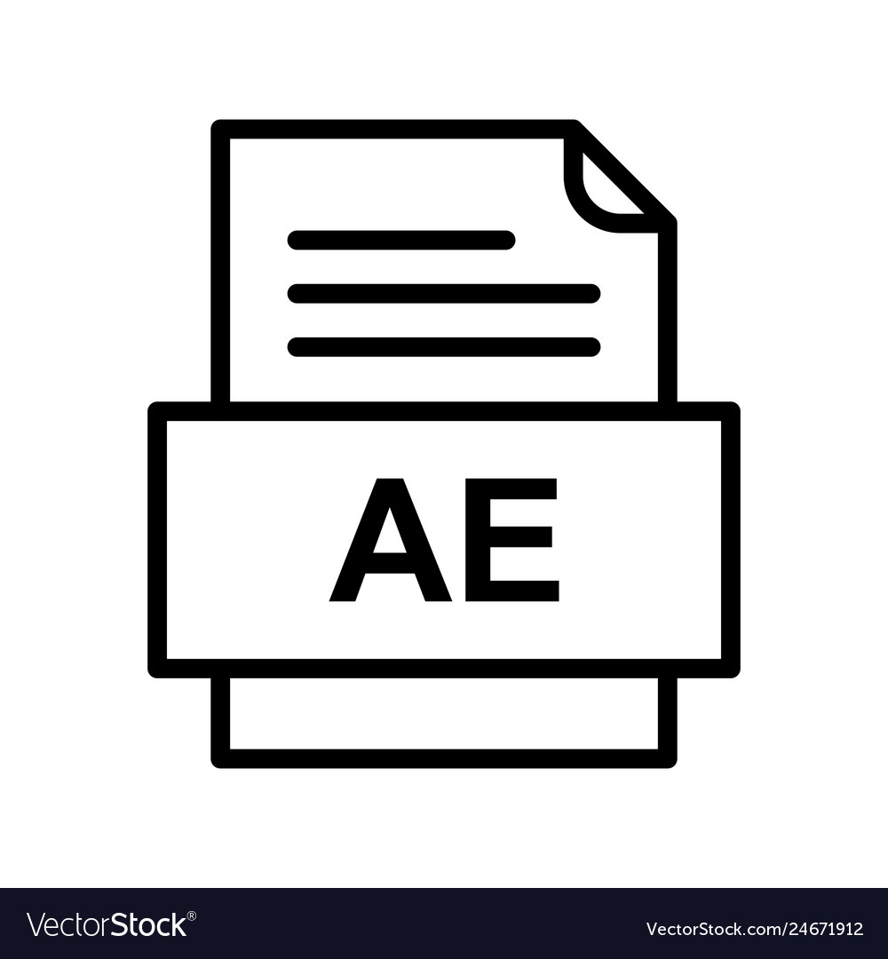 Ae file document icon Royalty Free Vector Image