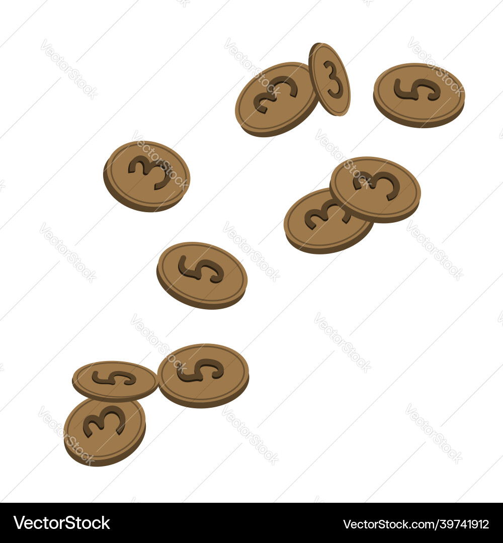 Ancient coins from an archaeological site coins Vector Image