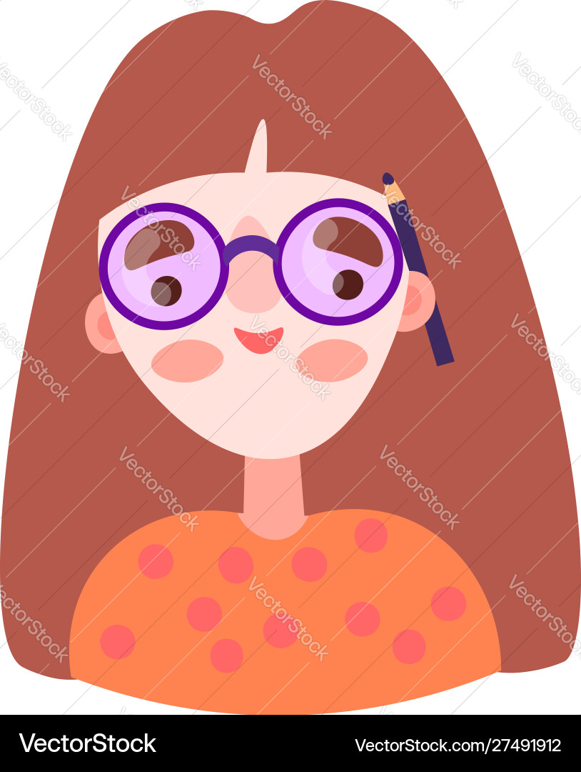 Cute cartoon pretty beautiful Royalty Free Vector Image