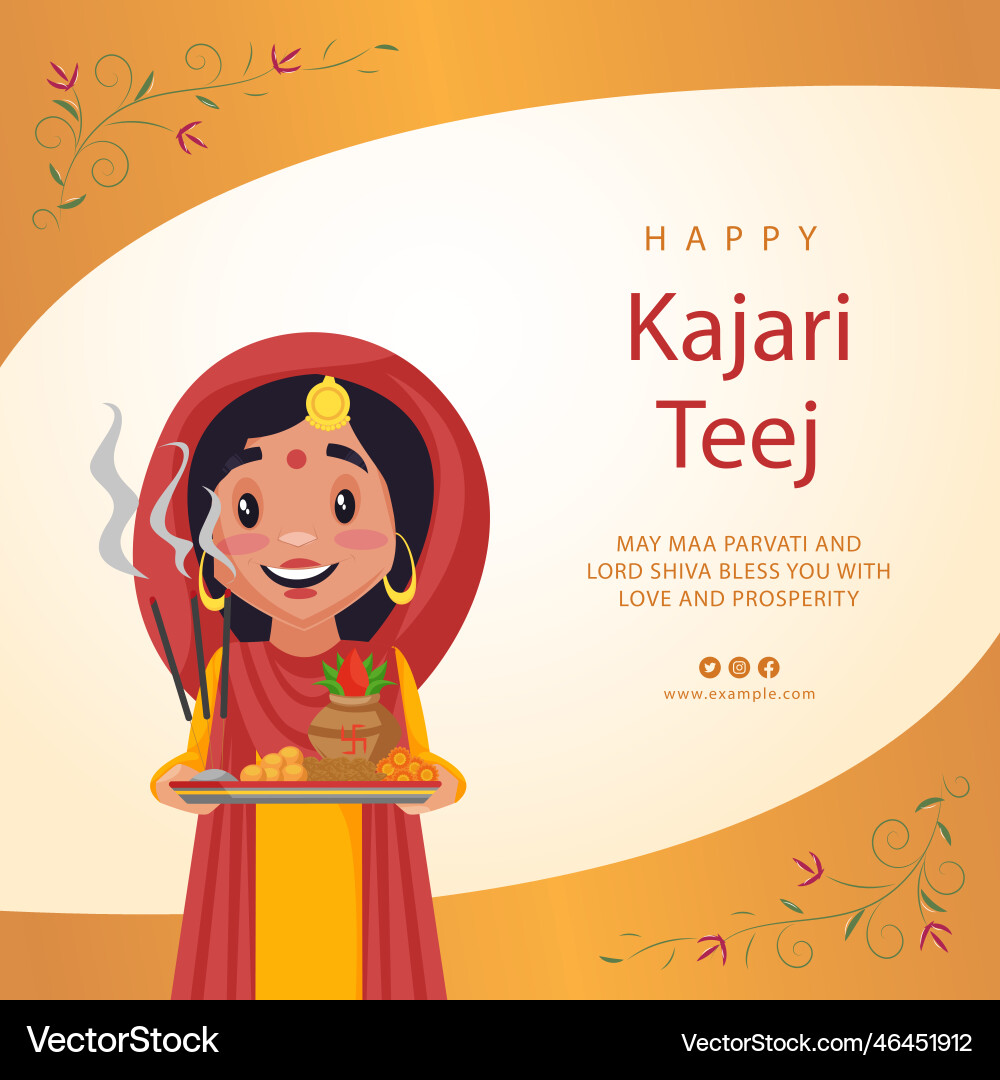 Happy kajari teej banner design Royalty Free Vector Image