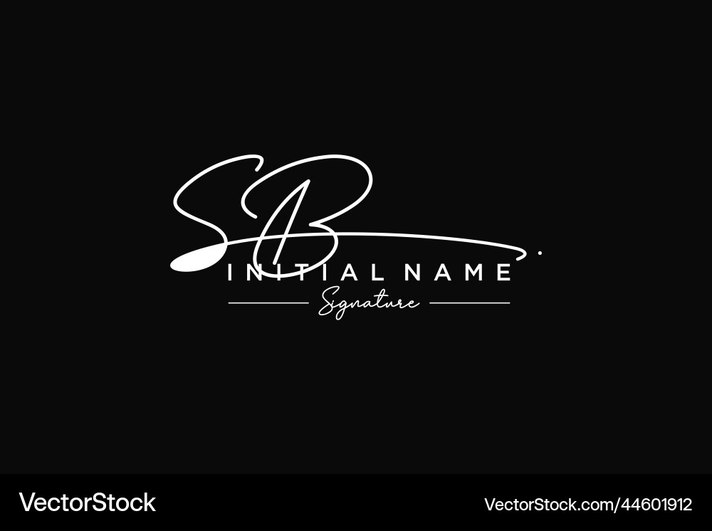 Initial sb signature logo template hand drawn Vector Image