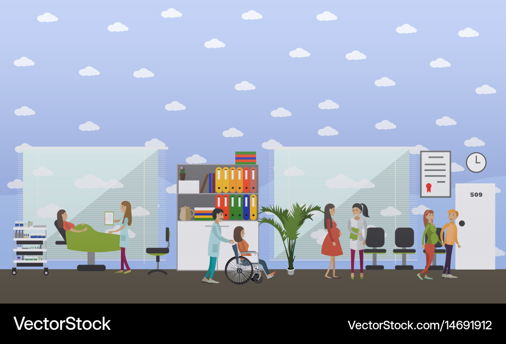 Maternity hospital concept in Royalty Free Vector Image