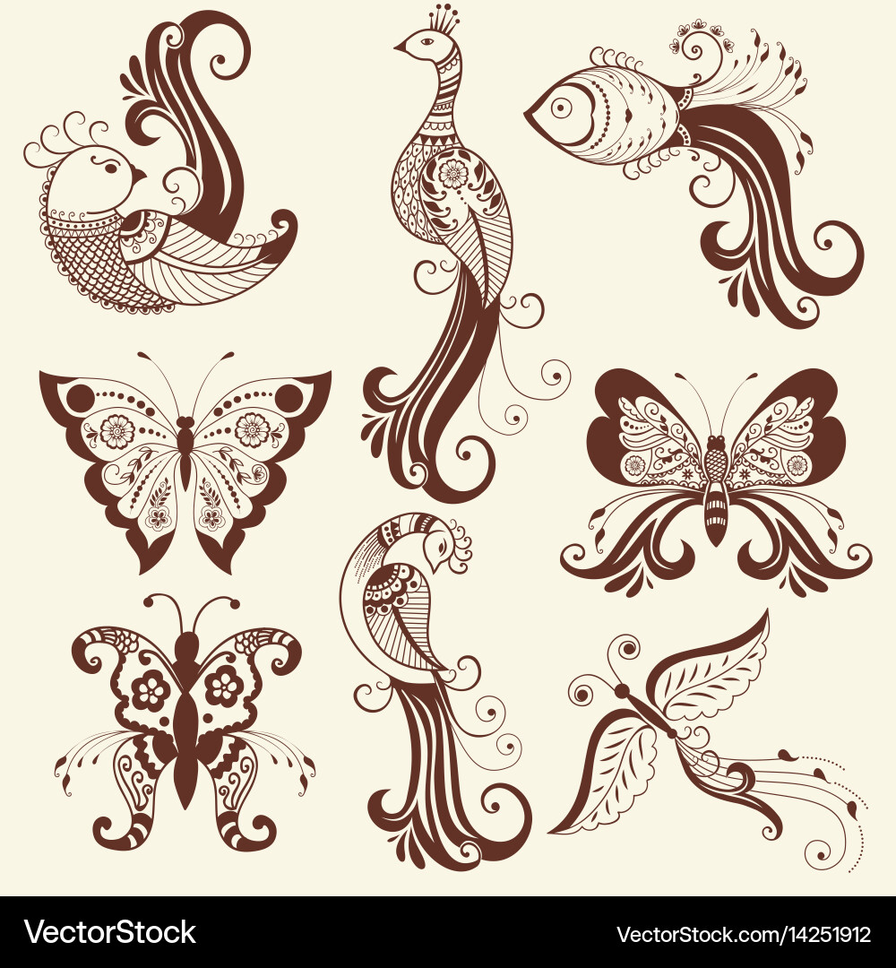 Mehndi ornament traditional Royalty Free Vector Image
