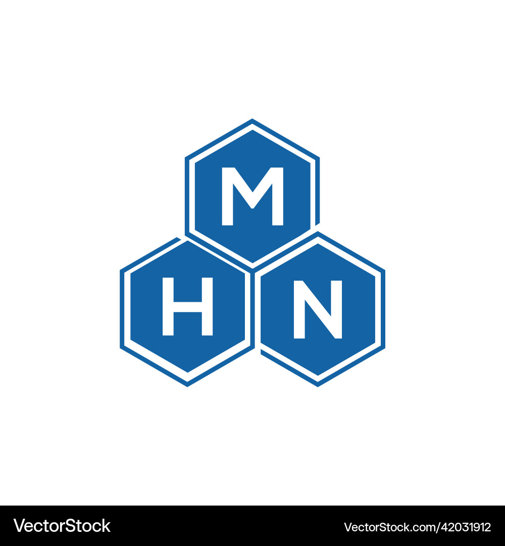 Mhn letter logo design on white background Vector Image