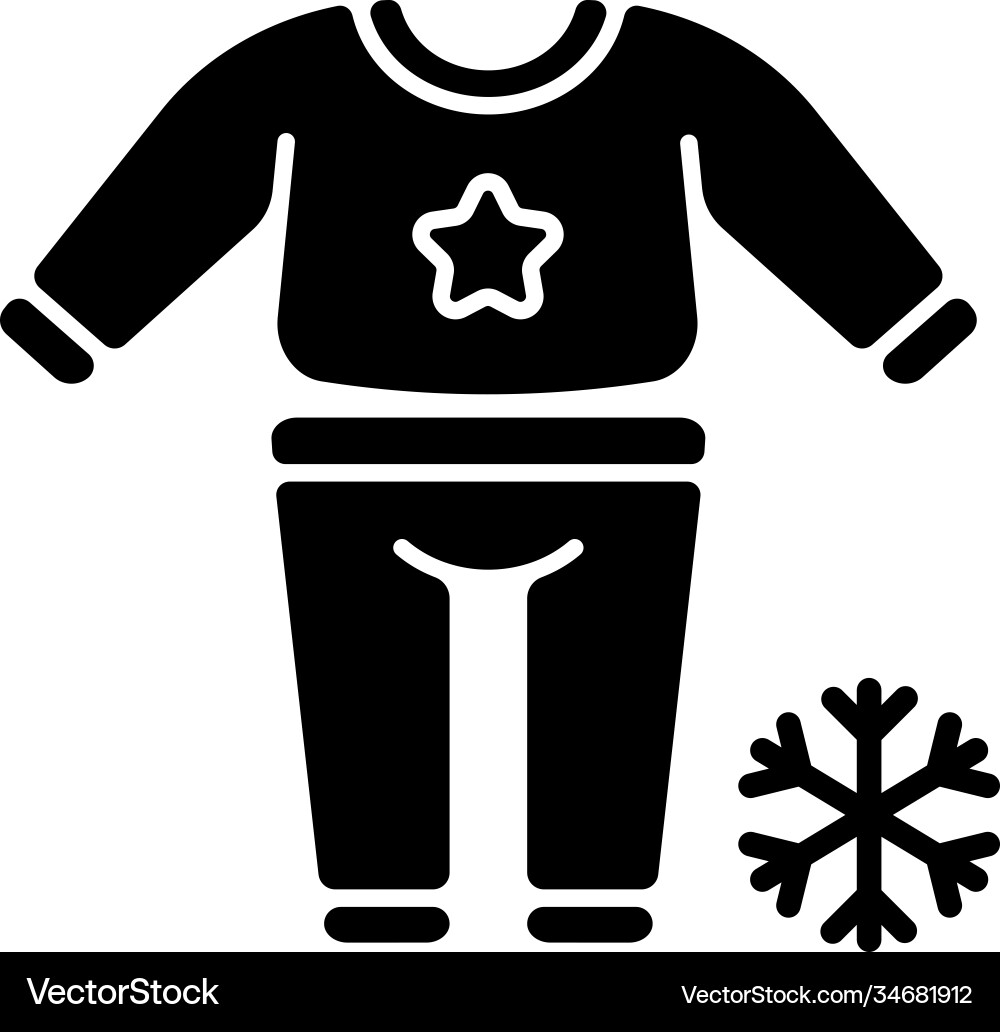 Pajama day black glyph icon Royalty Free Vector Image