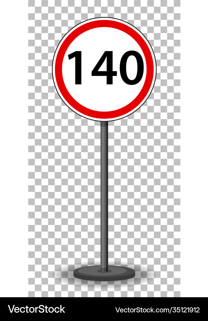 Red traffic sign on transparent background Vector Image