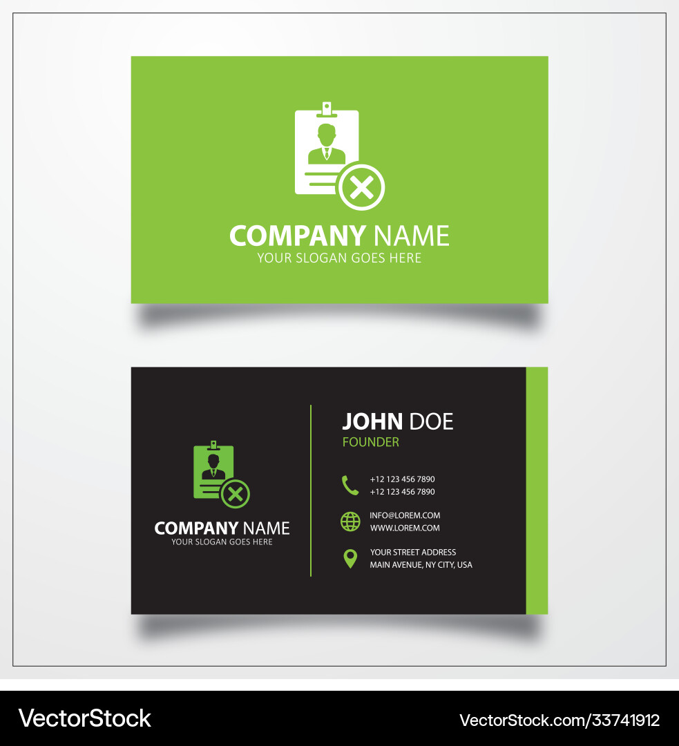 Remove id card icon business card template Vector Image