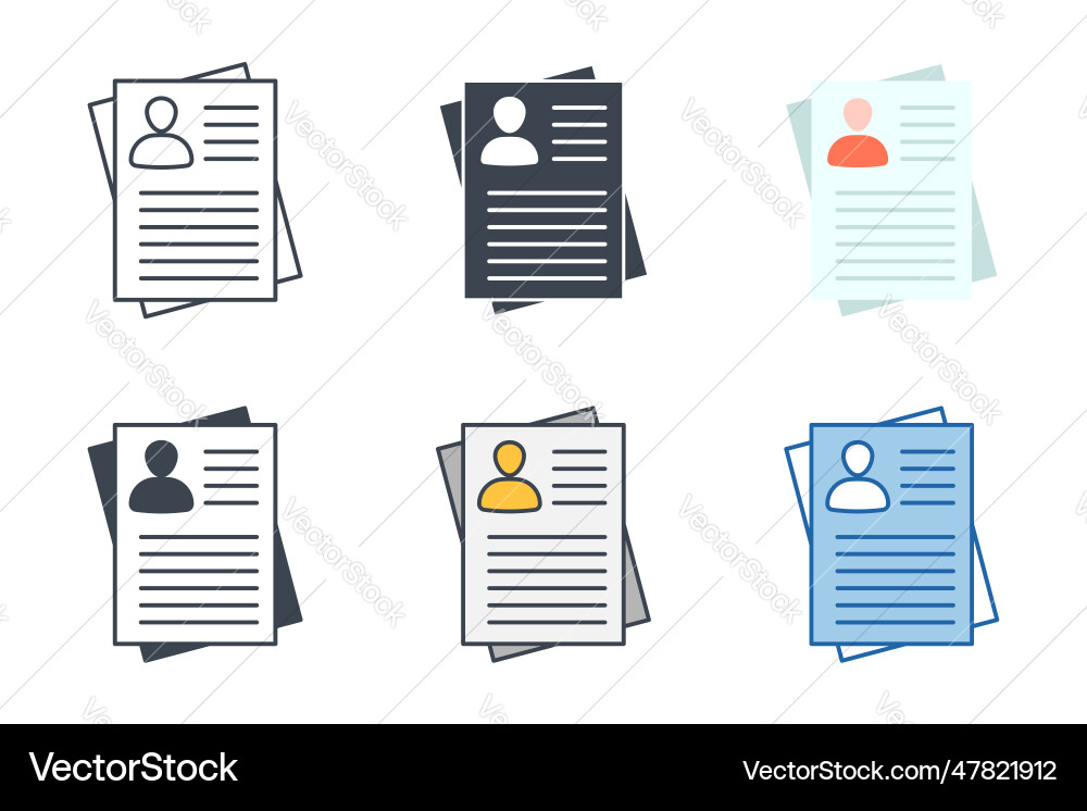 Resume icon symbol template for graphic and web Vector Image