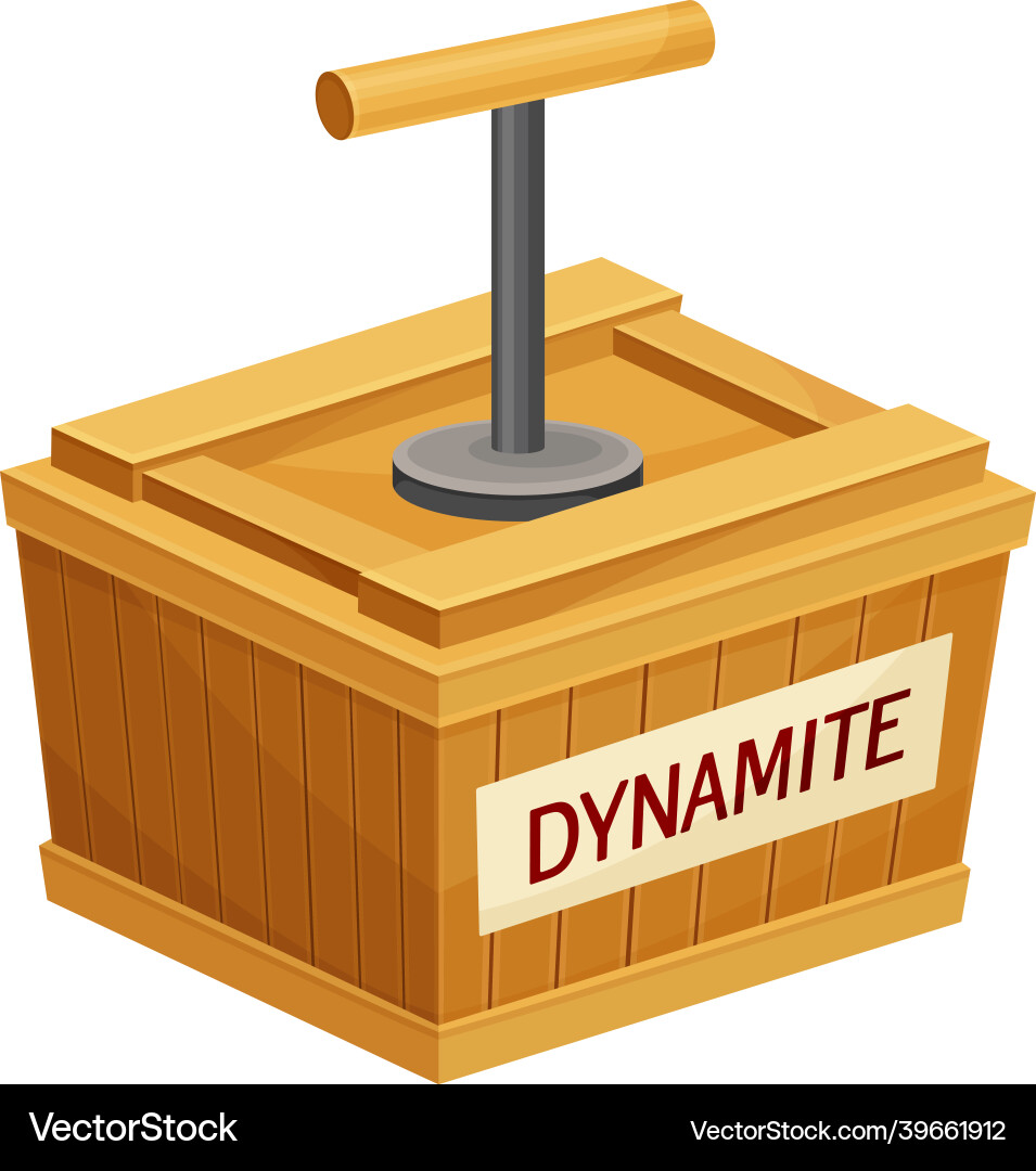 Retro wooden detonator box Royalty Free Vector Image