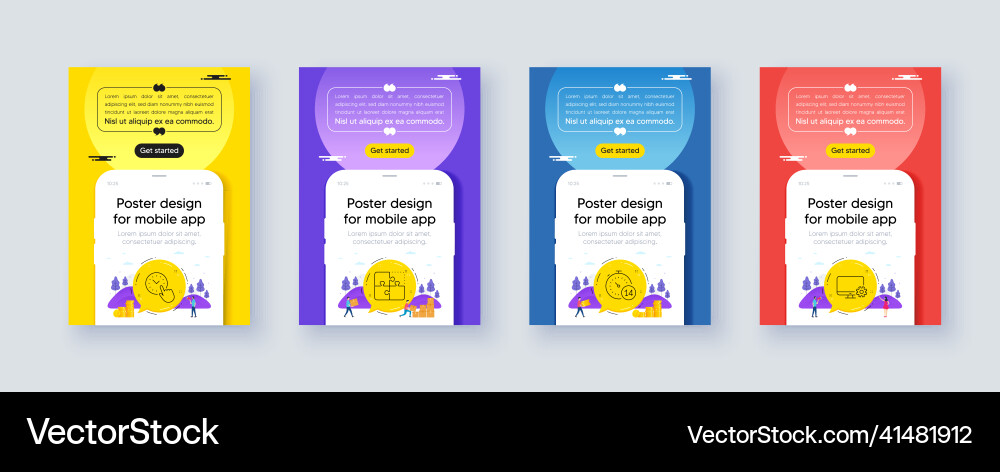 Simple set of time management puzzle Royalty Free Vector