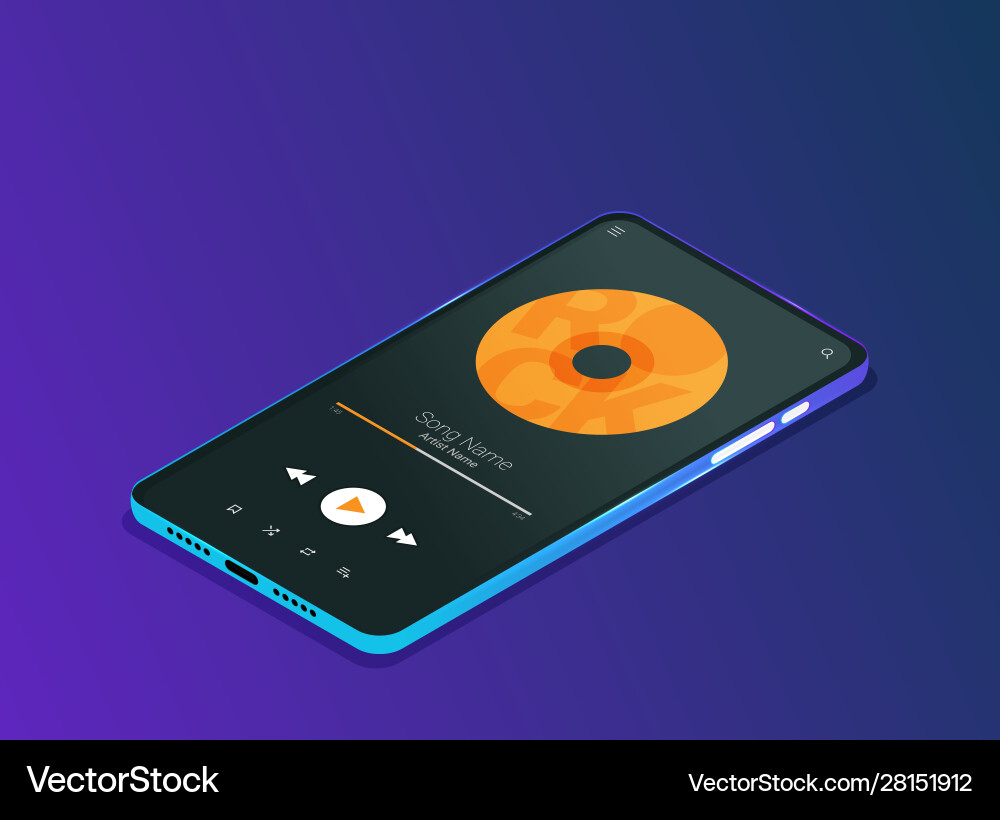With a mobile phone in flat style a musical Vector Image