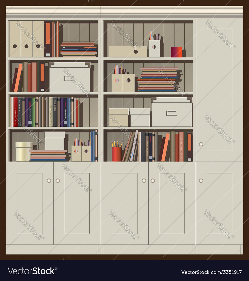 Bookcase Royalty Free Vector Image - VectorStock