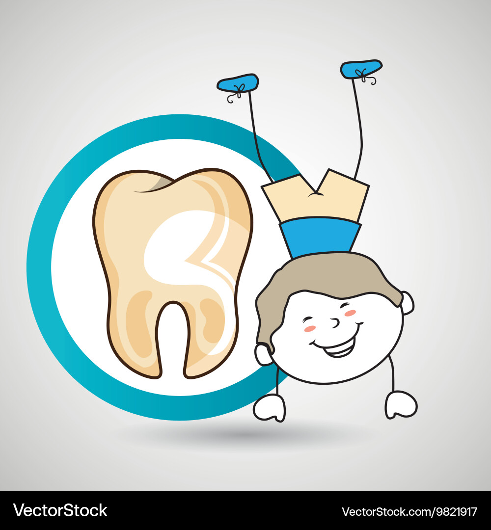 Child happy tooth isolated icon design Royalty Free Vector