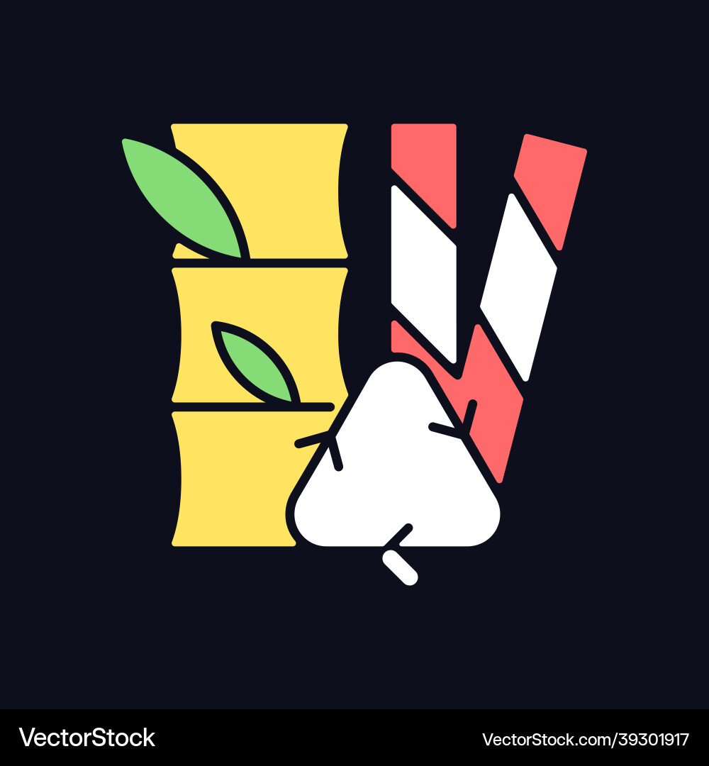 Compostable straws from plants rgb color icon Vector Image