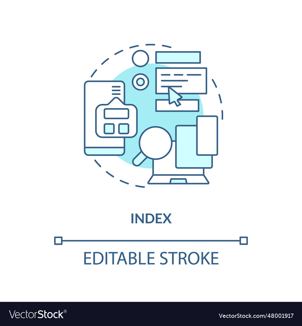 Customizable index blue linear icon concept Vector Image