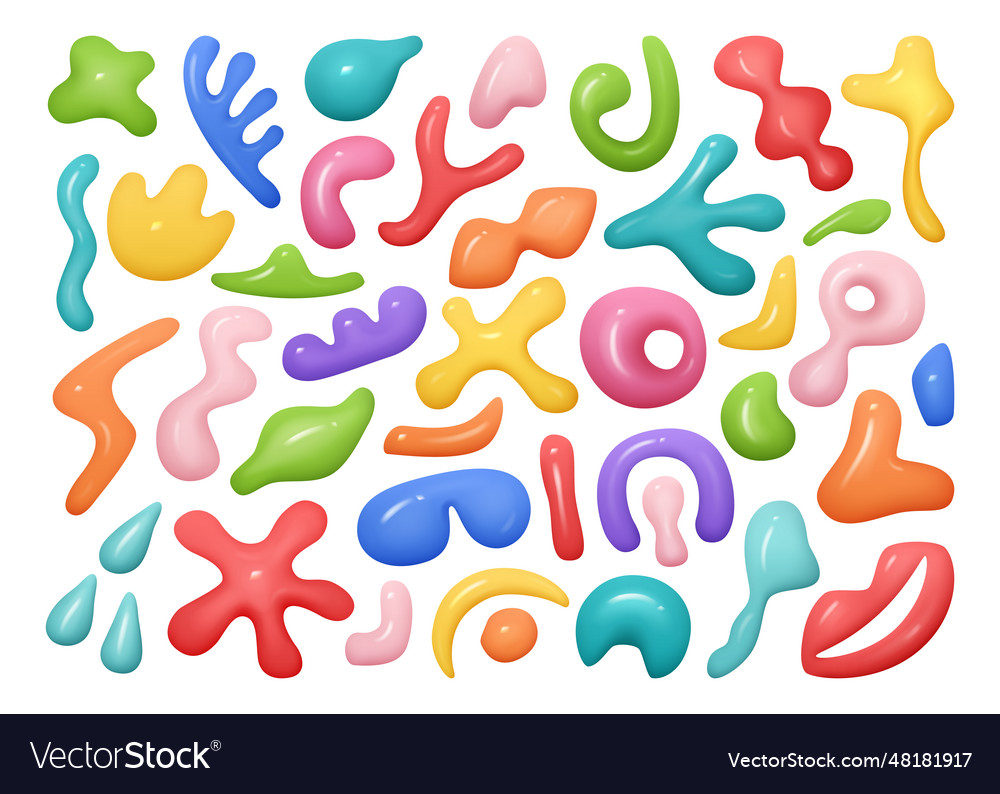 Decorative shapes blobs and blots doodles Vector Image