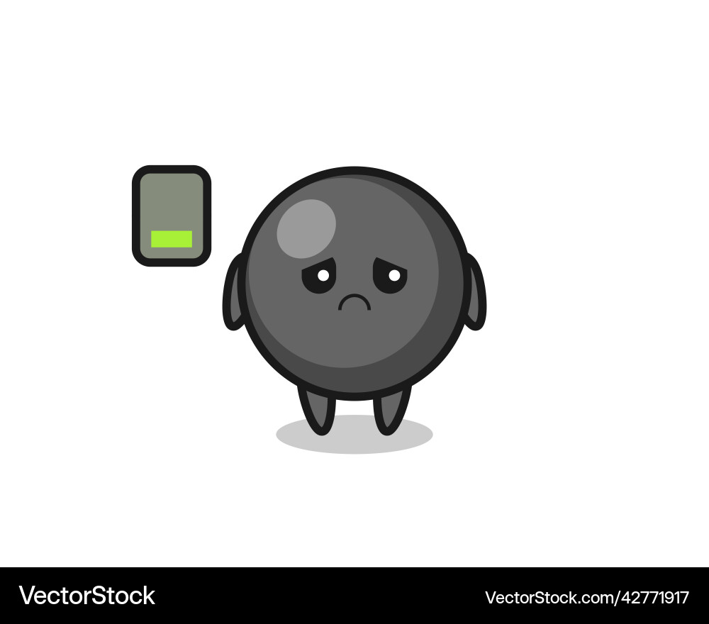Dot symbol mascot character doing a tired gesture Vector Image