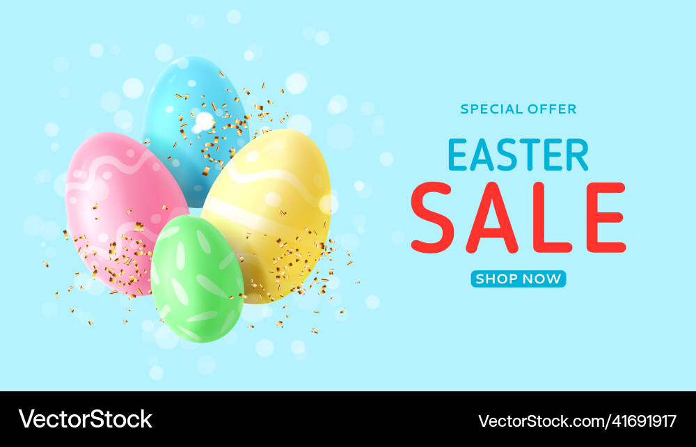 Easter sale promotion banner Royalty Free Vector Image