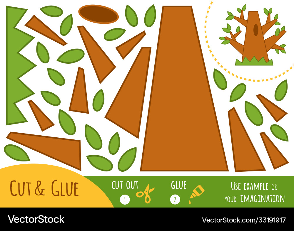 Education paper game for children oak Royalty Free Vector