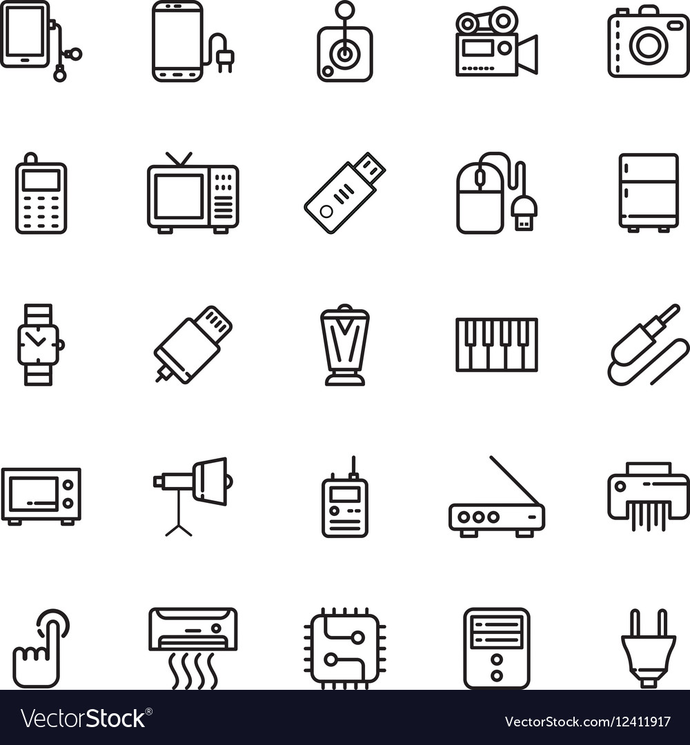 Electronics colored icons 6 Royalty Free Vector Image