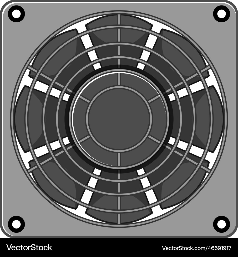 Equipment cooling fan pc cartoon Royalty Free Vector Image