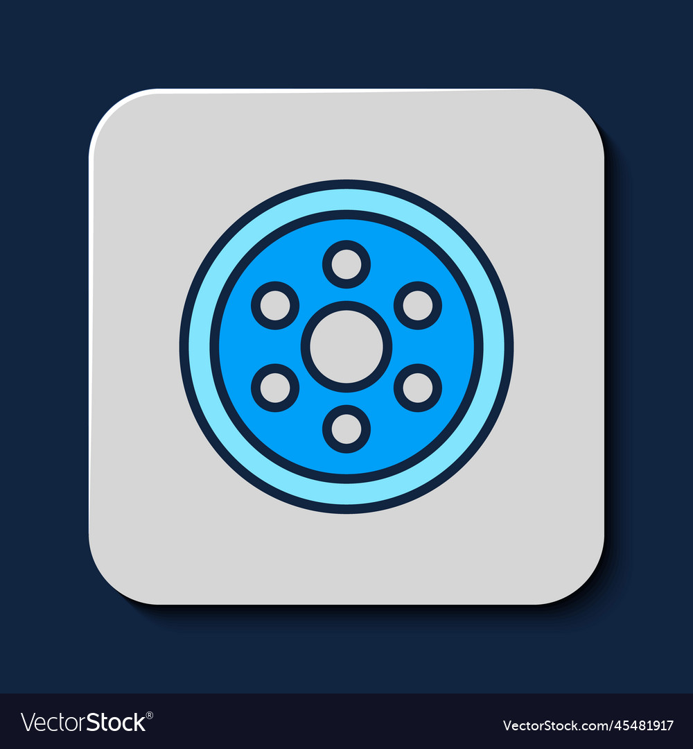 Filled outline alloy wheel for a car icon isolated