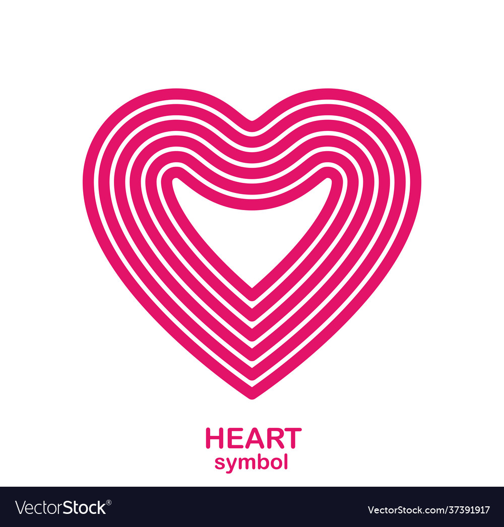 Heart Symbol In Modern Geometric Style Logo Vector Image