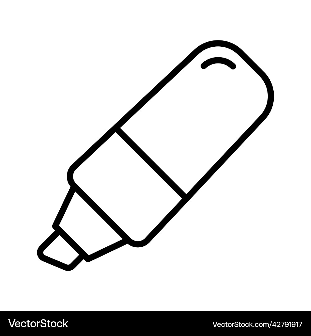 Highlighter marker pen icon office stationery Vector Image