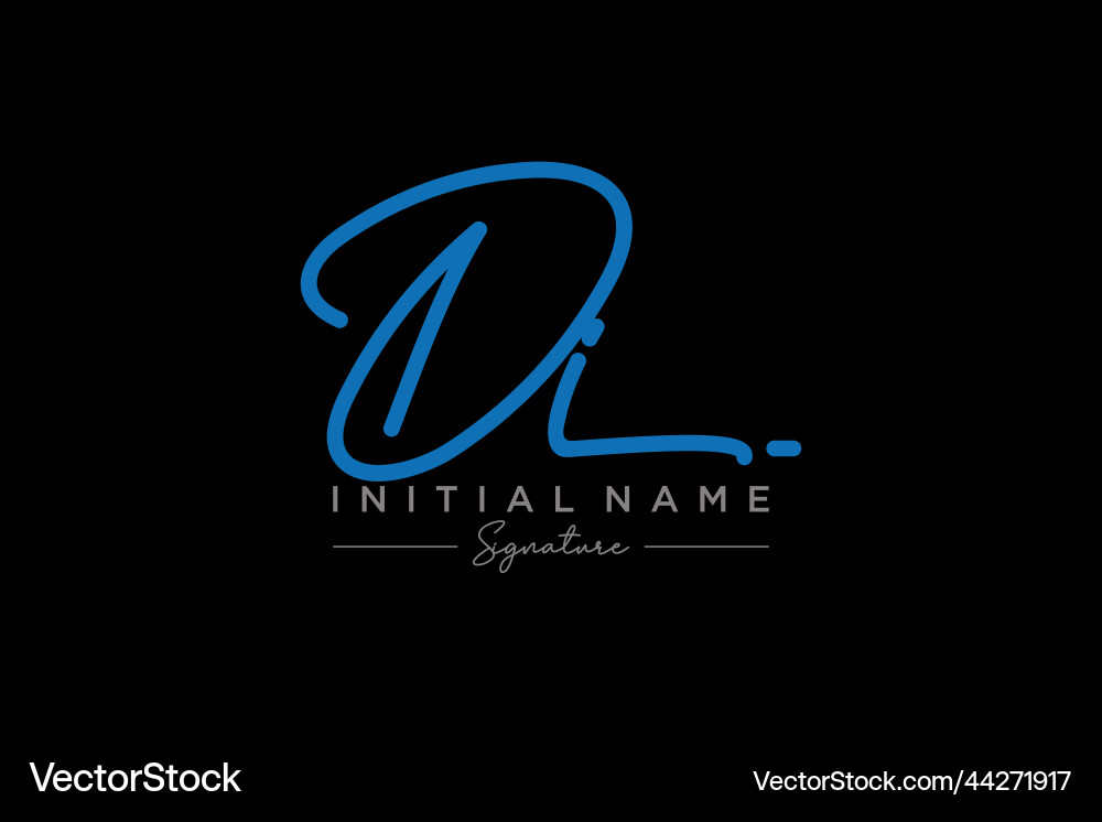 Initial di signature logo template hand drawn Vector Image