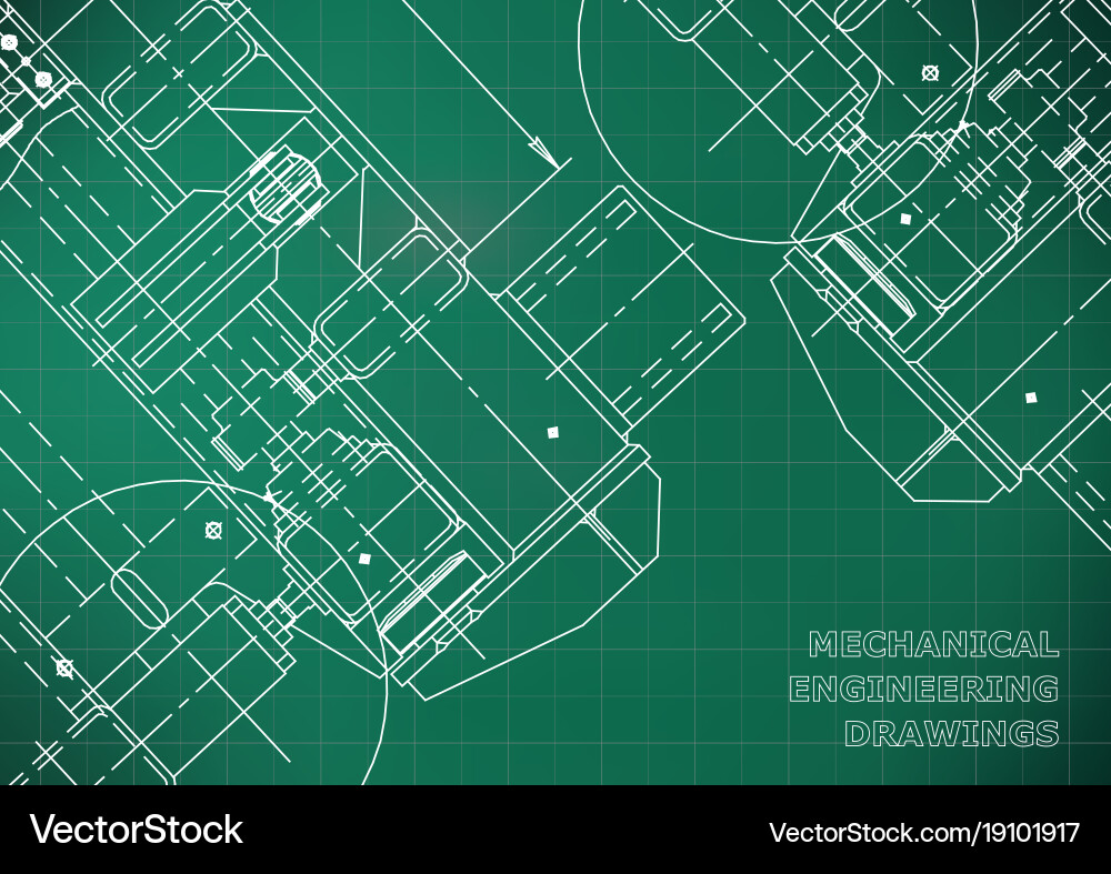 Mechanical engineering drawing blueprints Vector Image