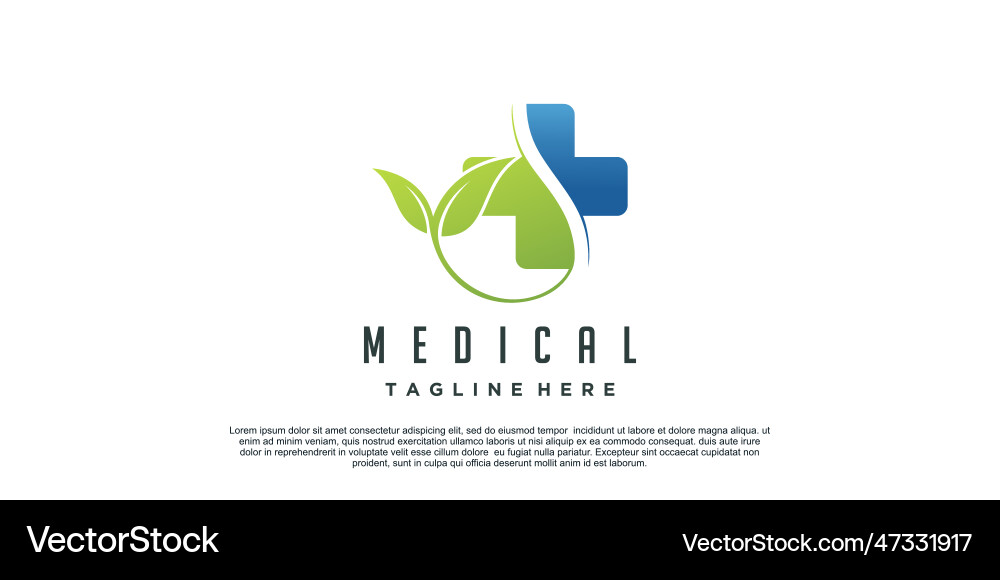 Medical logo design simple concept premium Vector Image