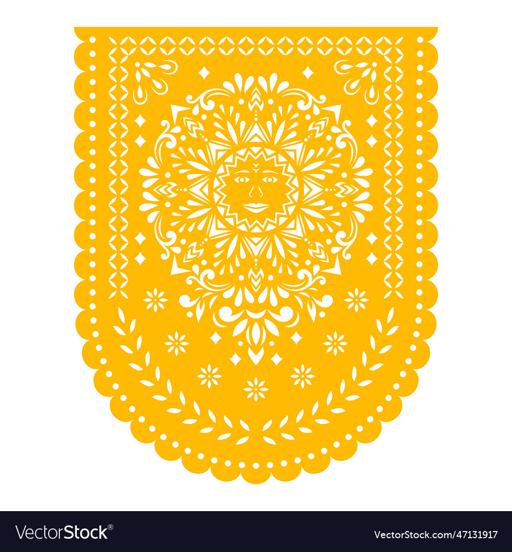 Mexican papel picado banner Royalty Free Vector Image