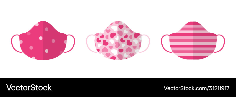 Pink cloth masks sheet for face Royalty Free Vector Image