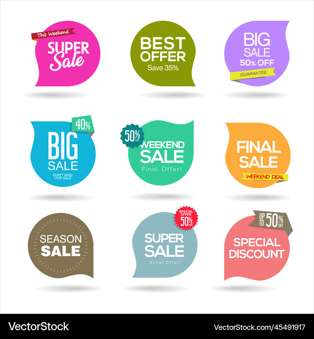 Sale stickers and tags collection Royalty Free Vector Image