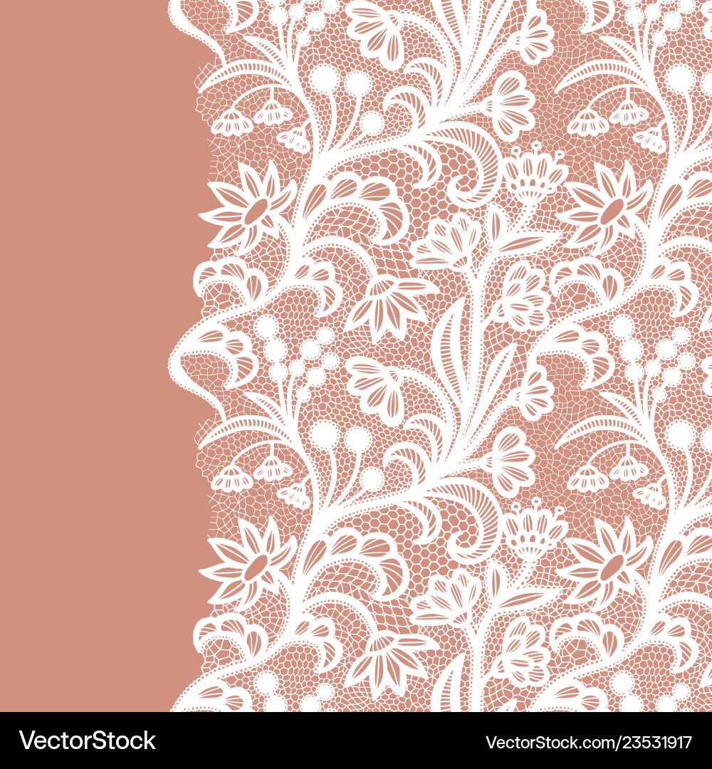 Seamless lace border invitation card Royalty Free Vector