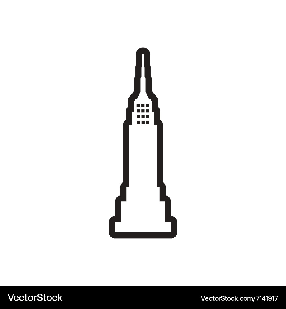 Stylish black and white icon American skyscraper Vector Image