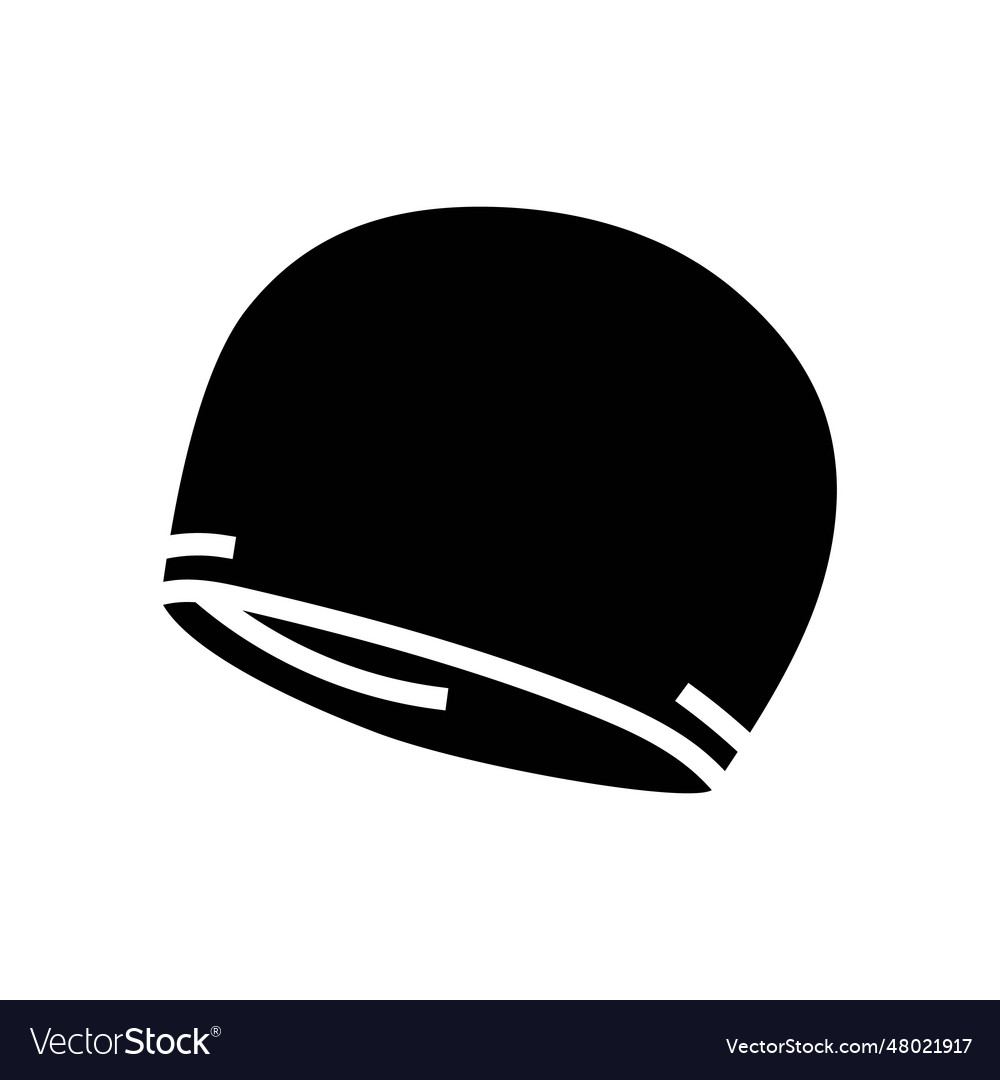 Swim hat cap glyph icon Royalty Free Vector Image