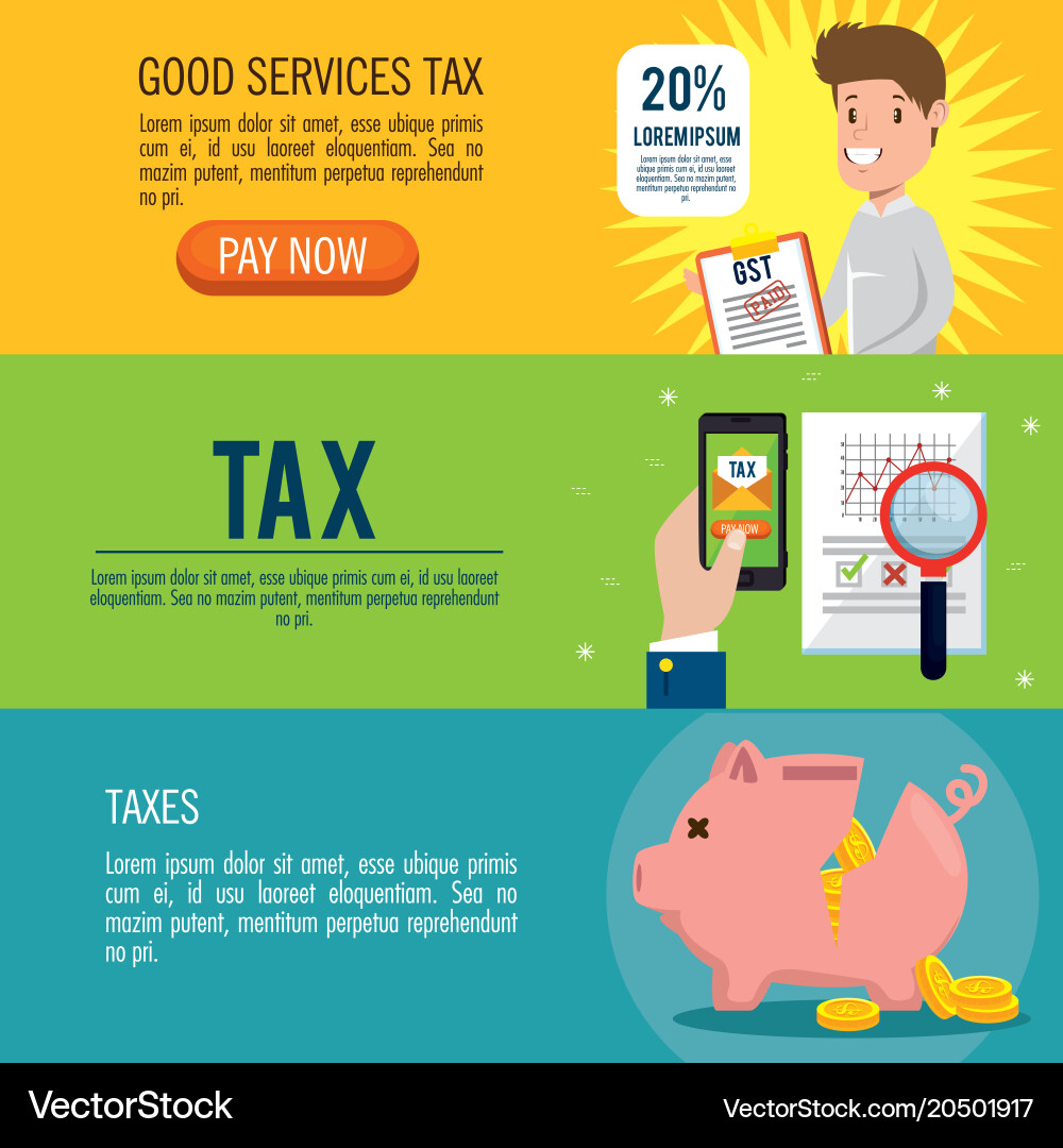 Tax return time set icons Royalty Free Vector Image